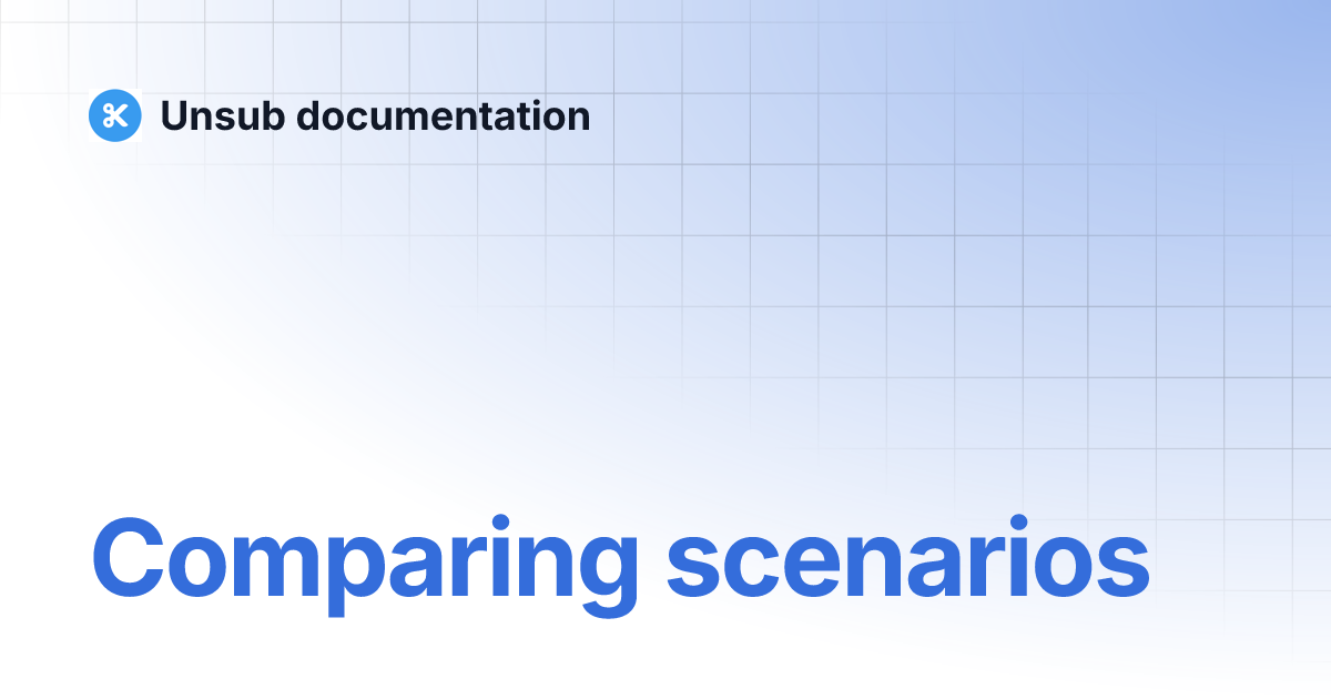 Comparing scenarios | Unsub documentation
