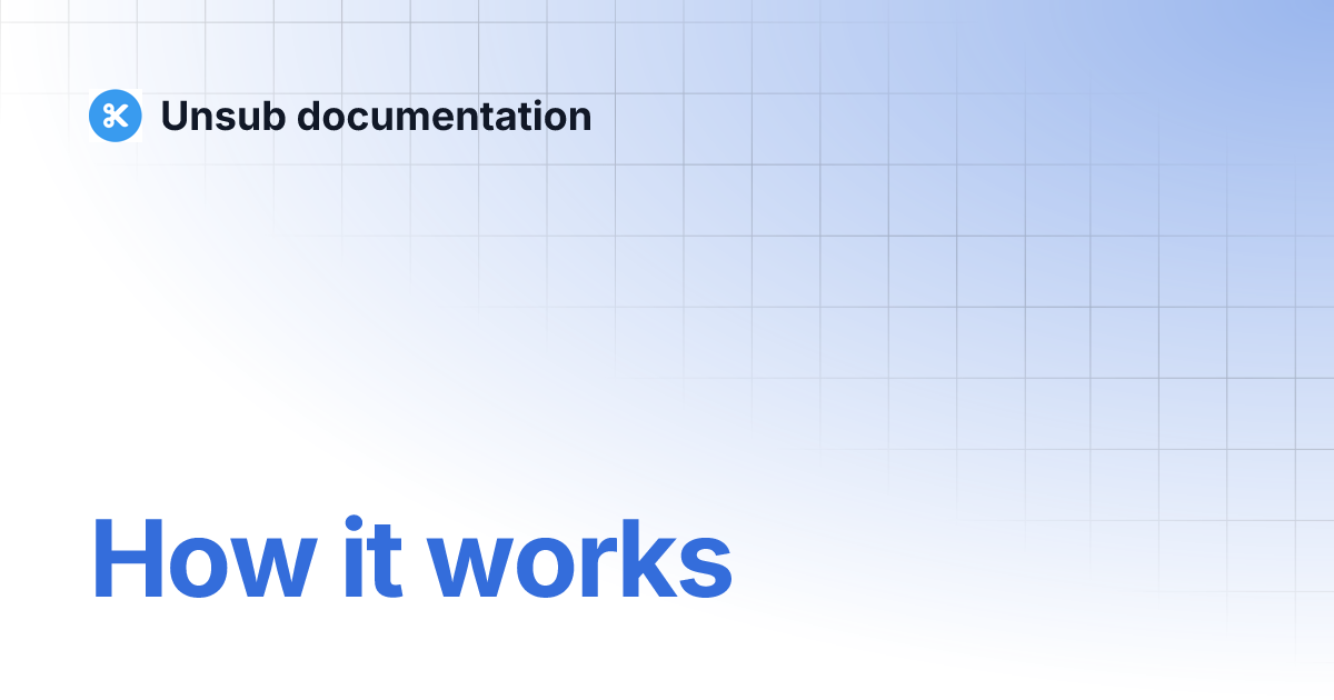 How it works | Unsub documentation