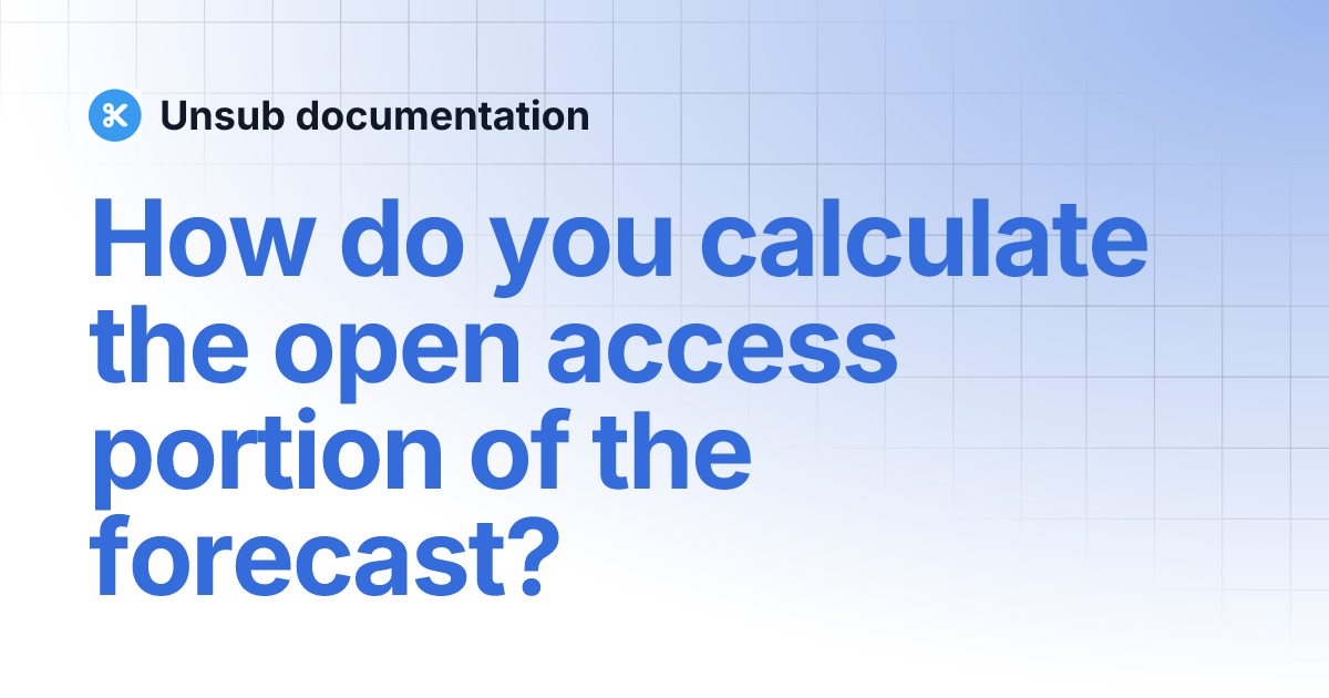 How do you calculate the open access portion of the forecast? | Unsub documentation